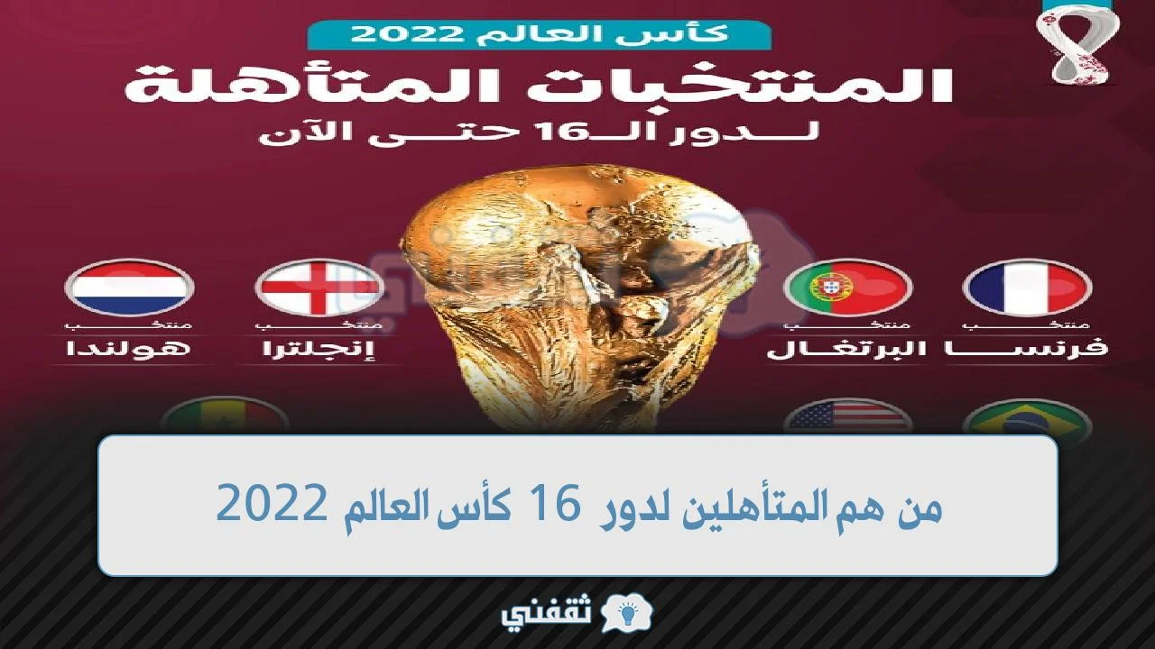 من هم المتأهلين لدور 16 كأس العالم تعرف علي قائمة منتخبات كأس العالم